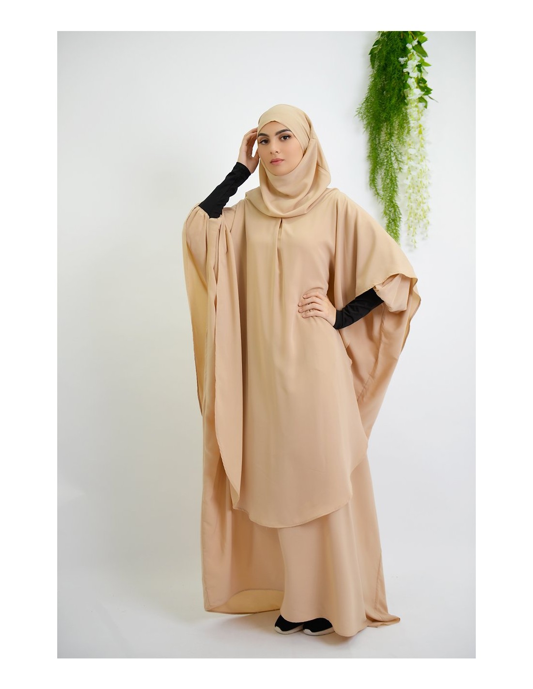 Abaya Khaleej + long khimar with integrated hijab